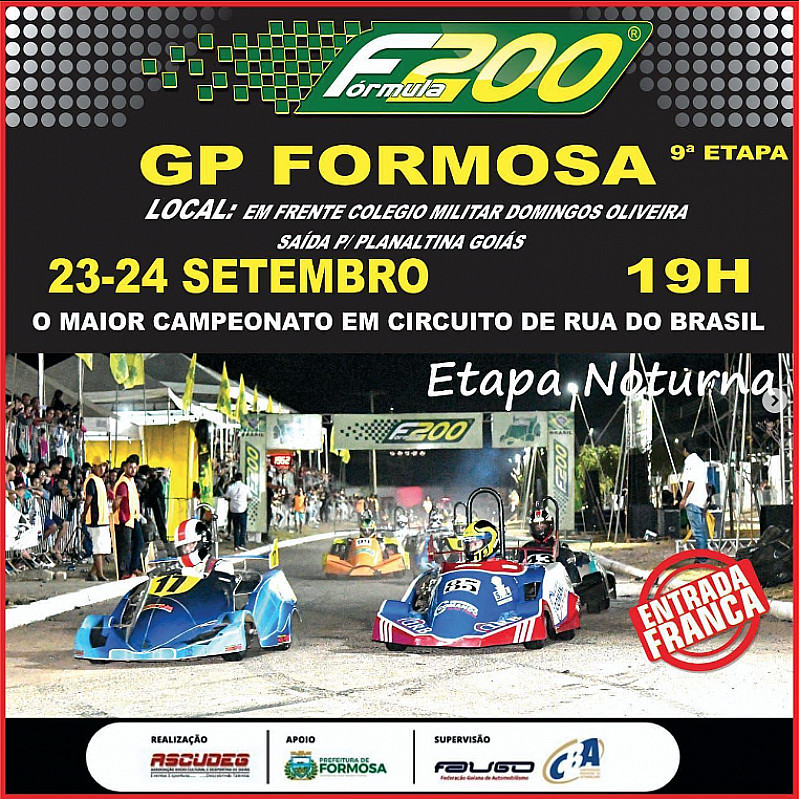 Fórmula 200 acontece nesse fim de semana em Formosa | Portal Foca Lá