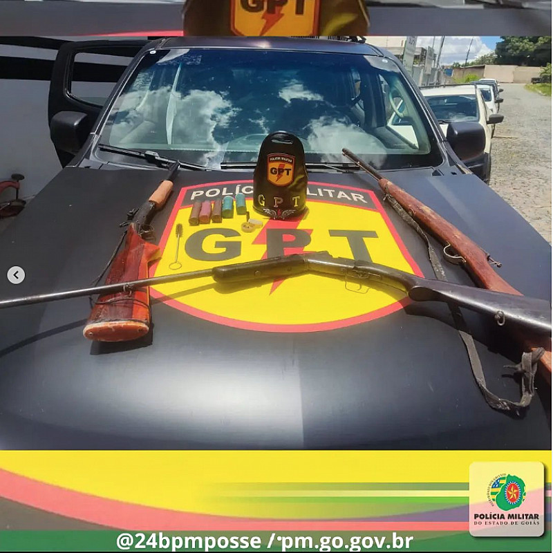 GPT apreende três armas de fogo na cidade de Posse GO | Portal Foca Lá