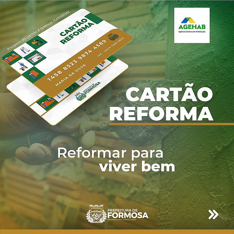 Prefeitura anuncia inscrições para o Cartão Reforma | Portal Foca Lá